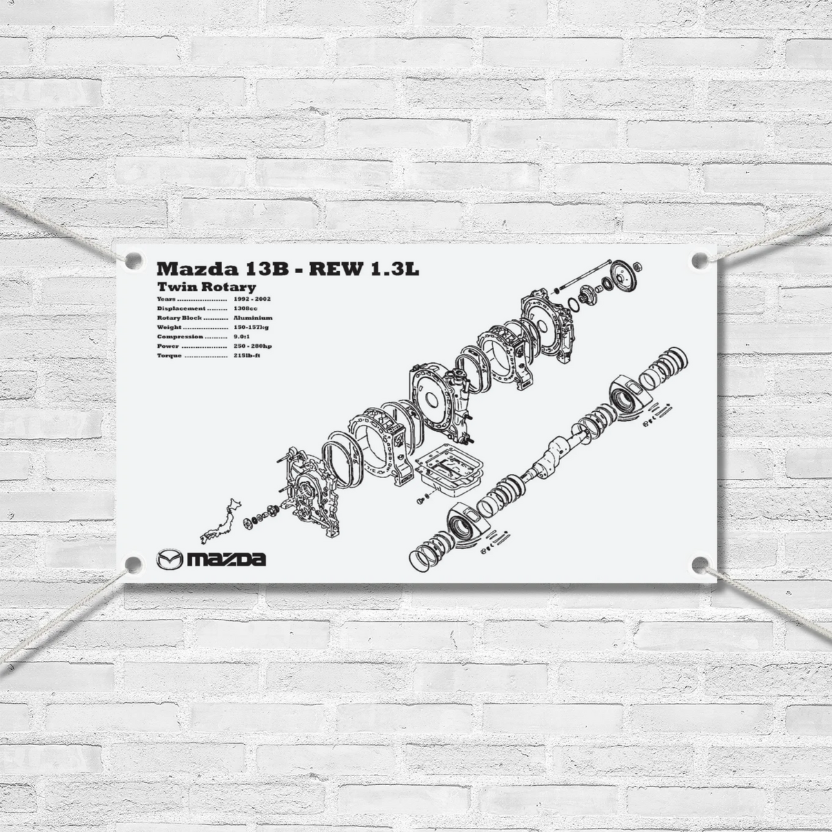 Mazda 13B-REW 1.3L Exploded View Banner – EngineMaps