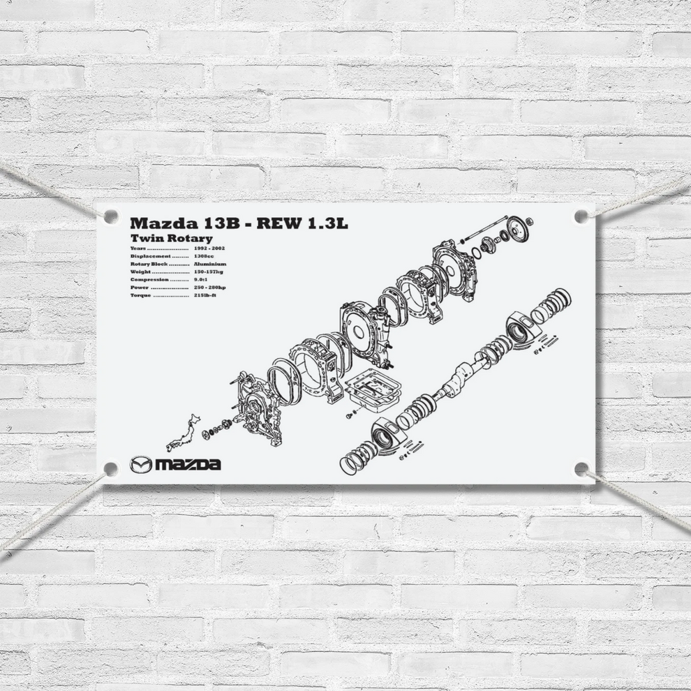 Mazda 13B-REW 1.3L Exploded View Banner – EngineMaps