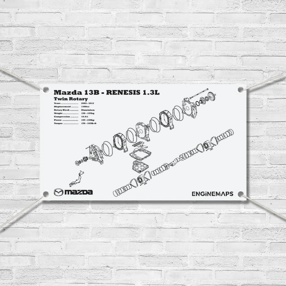 Mazda 13B-RENESIS 1.3L Exploded View Banner – EngineMaps