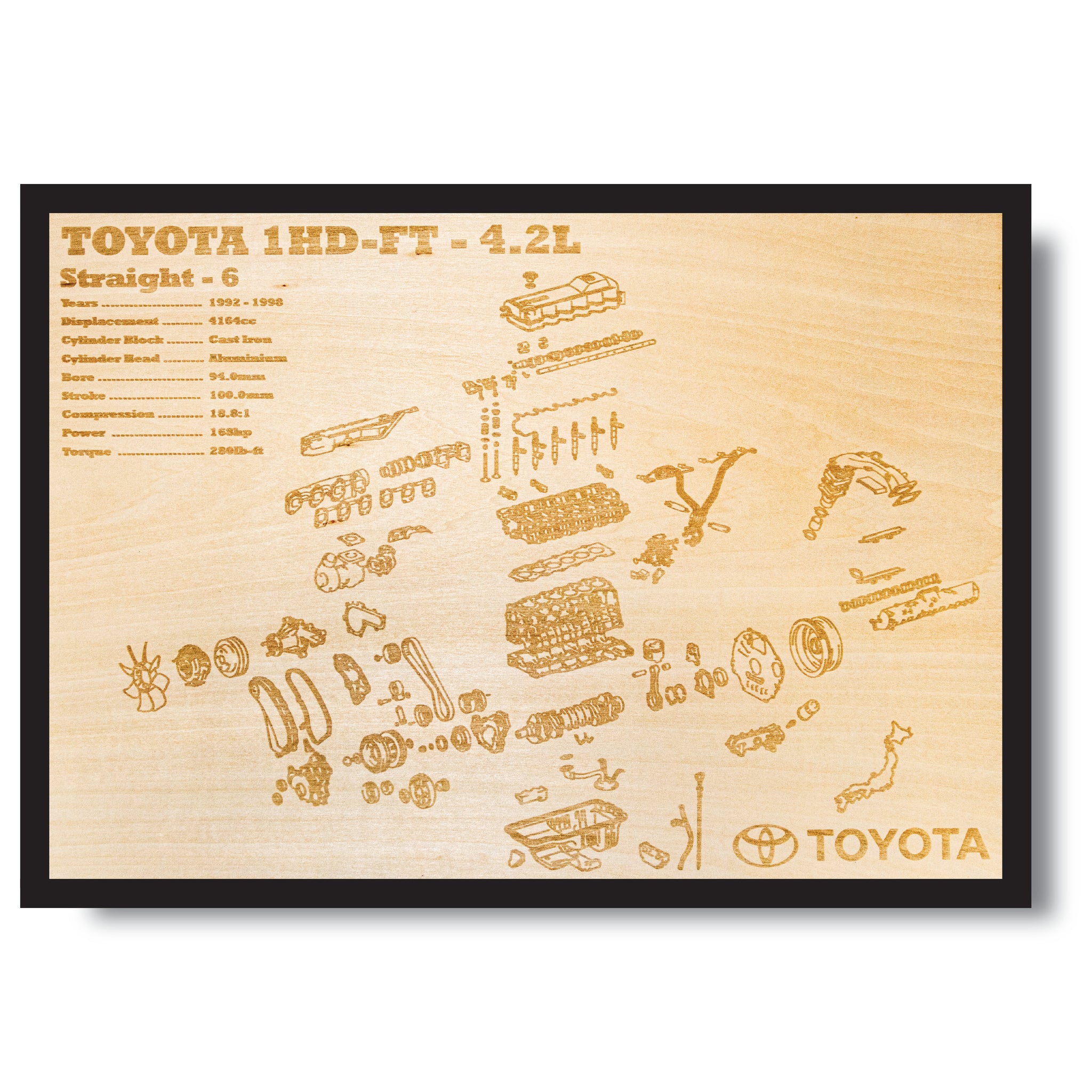 Toyota 1HD-FT 4.2L exploded view poster – EngineMaps