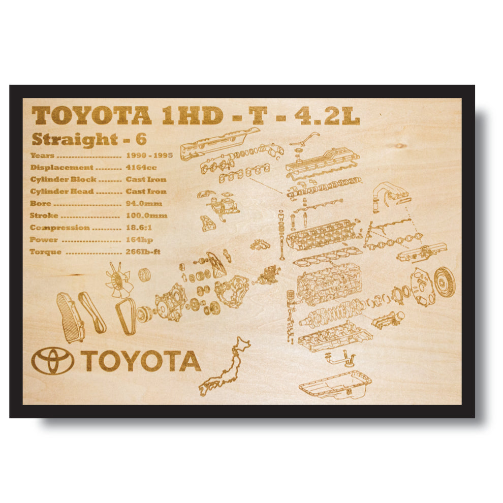 Toyota 1HD-T 4.2L exploded view poster – EngineMaps