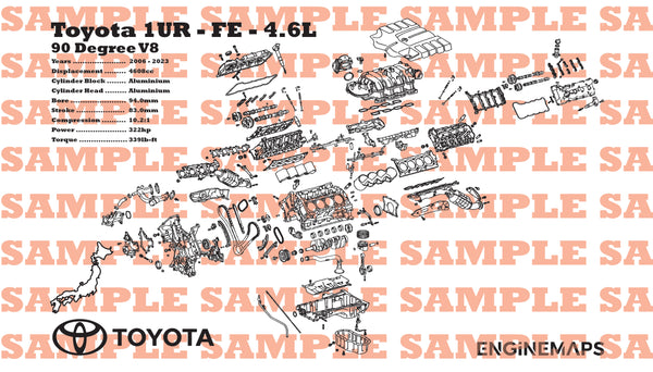 Toyota 1UR-FE 4.6L Exploded View Banner – EngineMaps