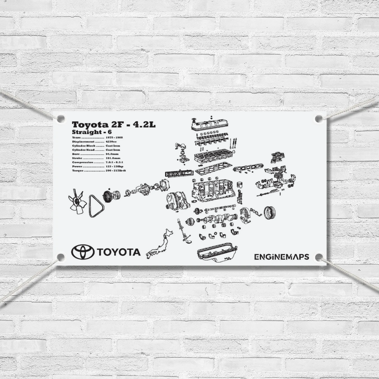 Toyota 2F 4.2L Exploded View Banner – EngineMaps