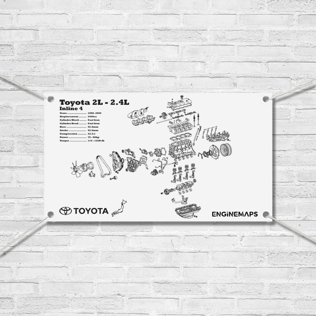 Toyota 2L 2.4L Exploded View Banner – EngineMaps