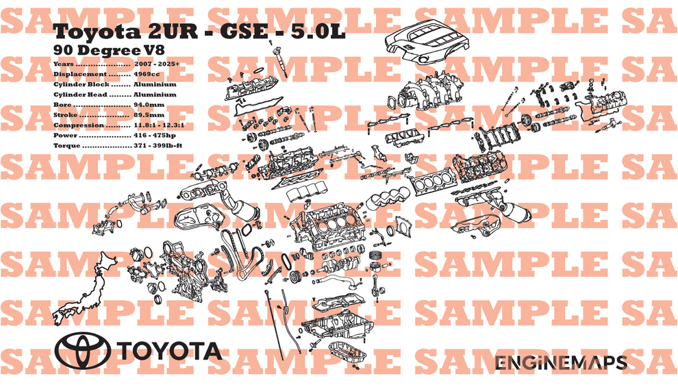 Toyota 2UR-GSE 5.0L Exploded View Banner – EngineMaps
