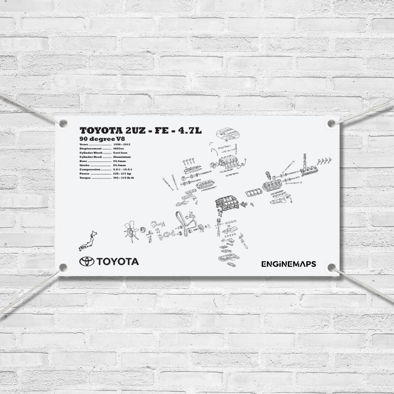 Toyota 2UZ-FE 4.7L Exploded View Banner – EngineMaps