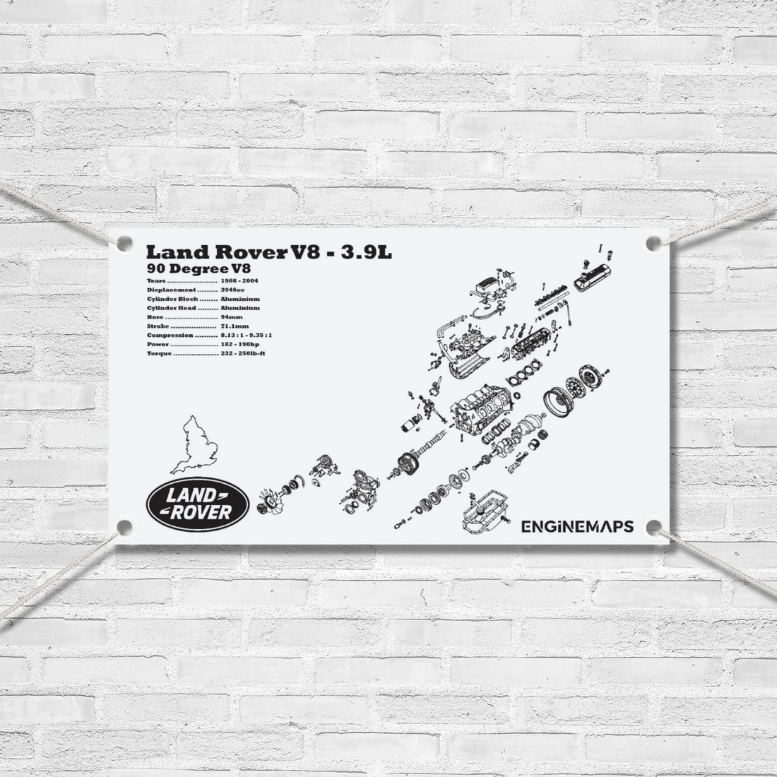 Land Rover 3.9L Exploded View Banner – EngineMaps