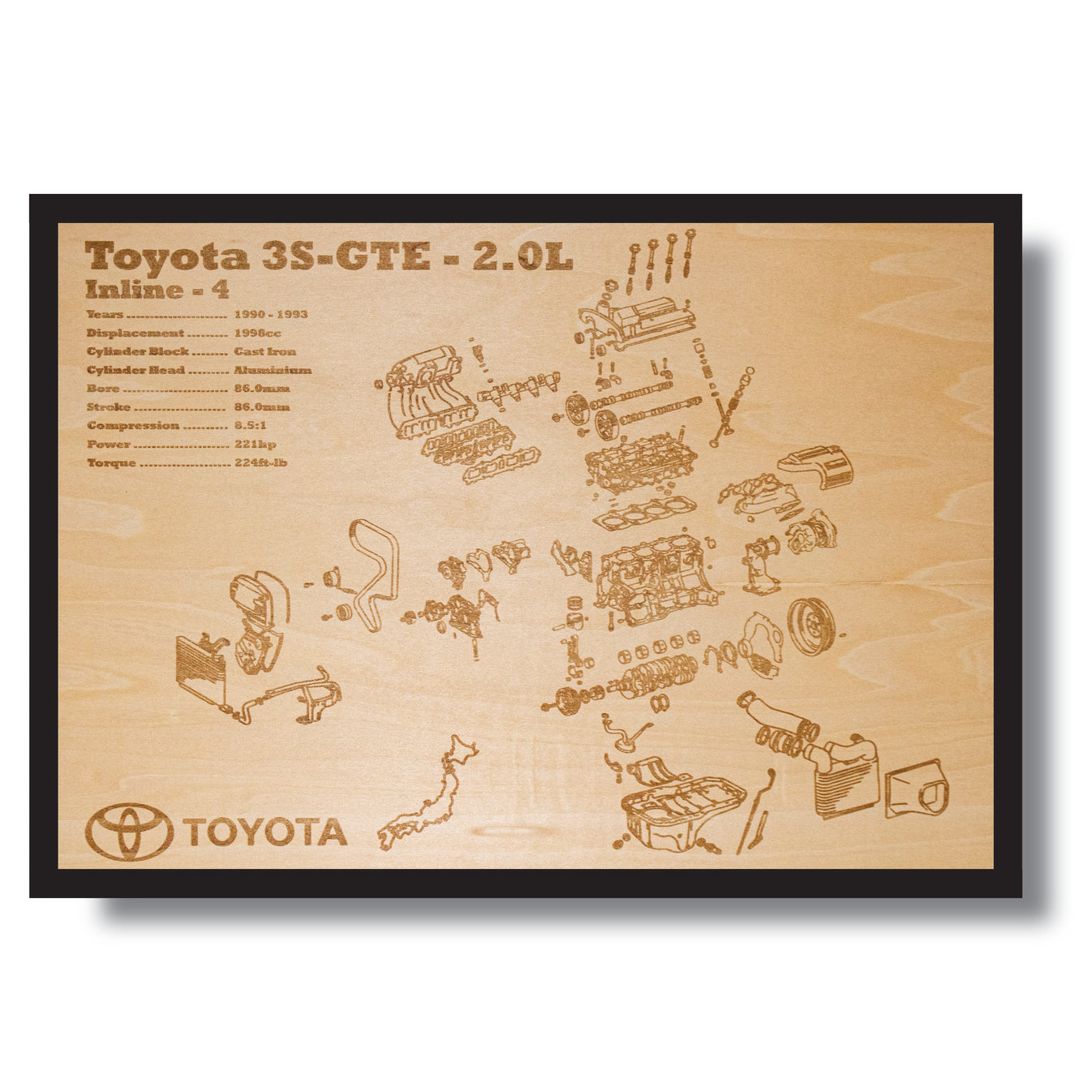 Toyota 3S-GTE 2.0L [2nd Gen] Exploded View Poster – EngineMaps