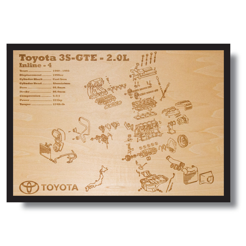 Toyota 3S-GTE 2.0L [2nd Gen] Exploded View Poster – EngineMaps