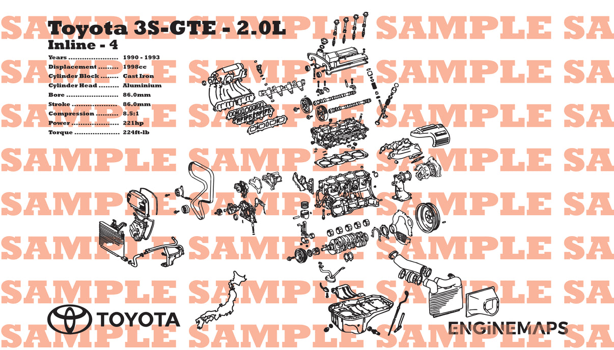 Toyota 3S-GTE 2.0L Exploded View Banner [2nd Gen] – EngineMaps