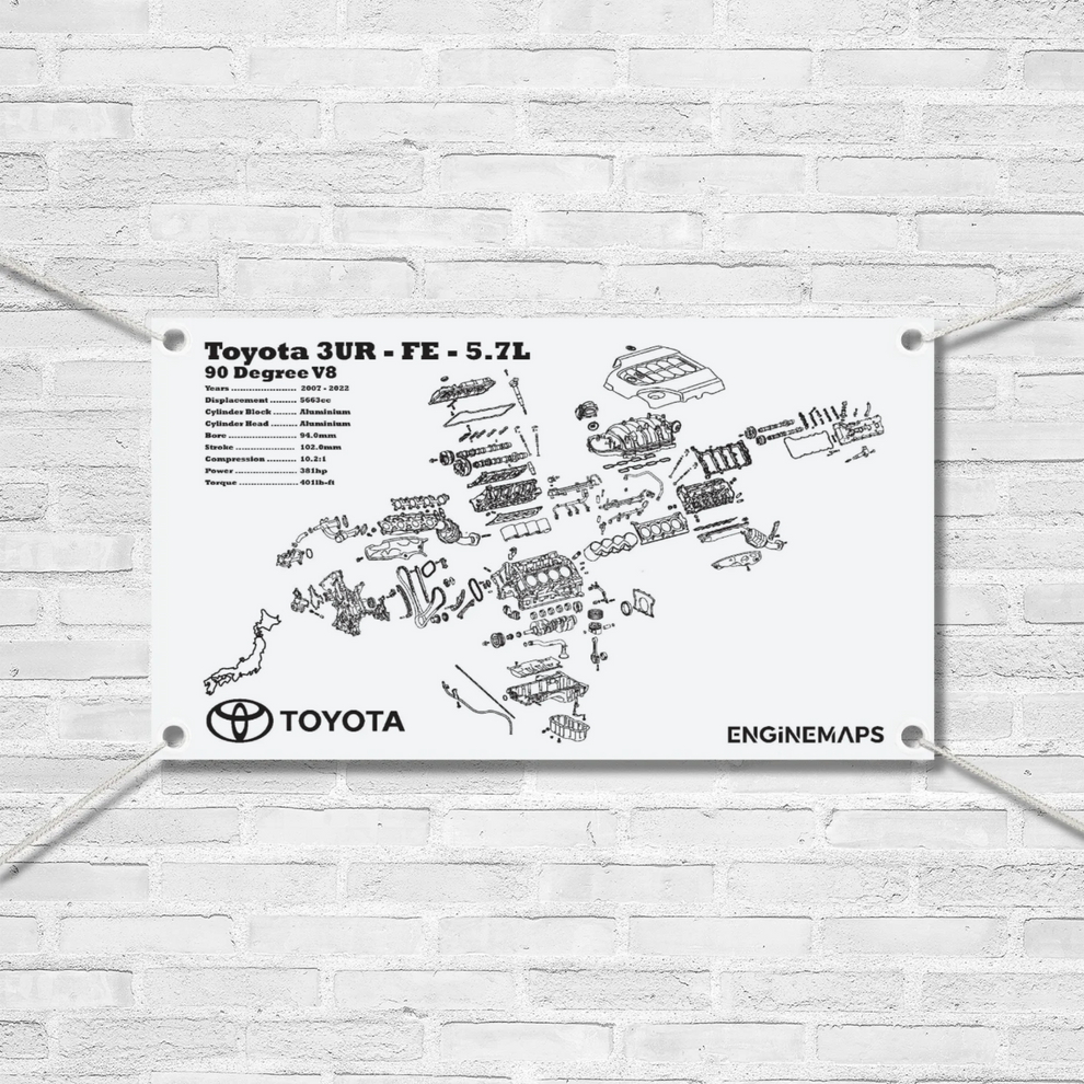 Toyota 3UR-FE 5.7L Exploded View Banner – EngineMaps