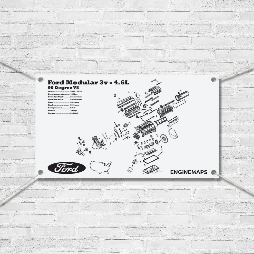 Ford Modular 3v 4.6L Exploded View Banner – EngineMaps