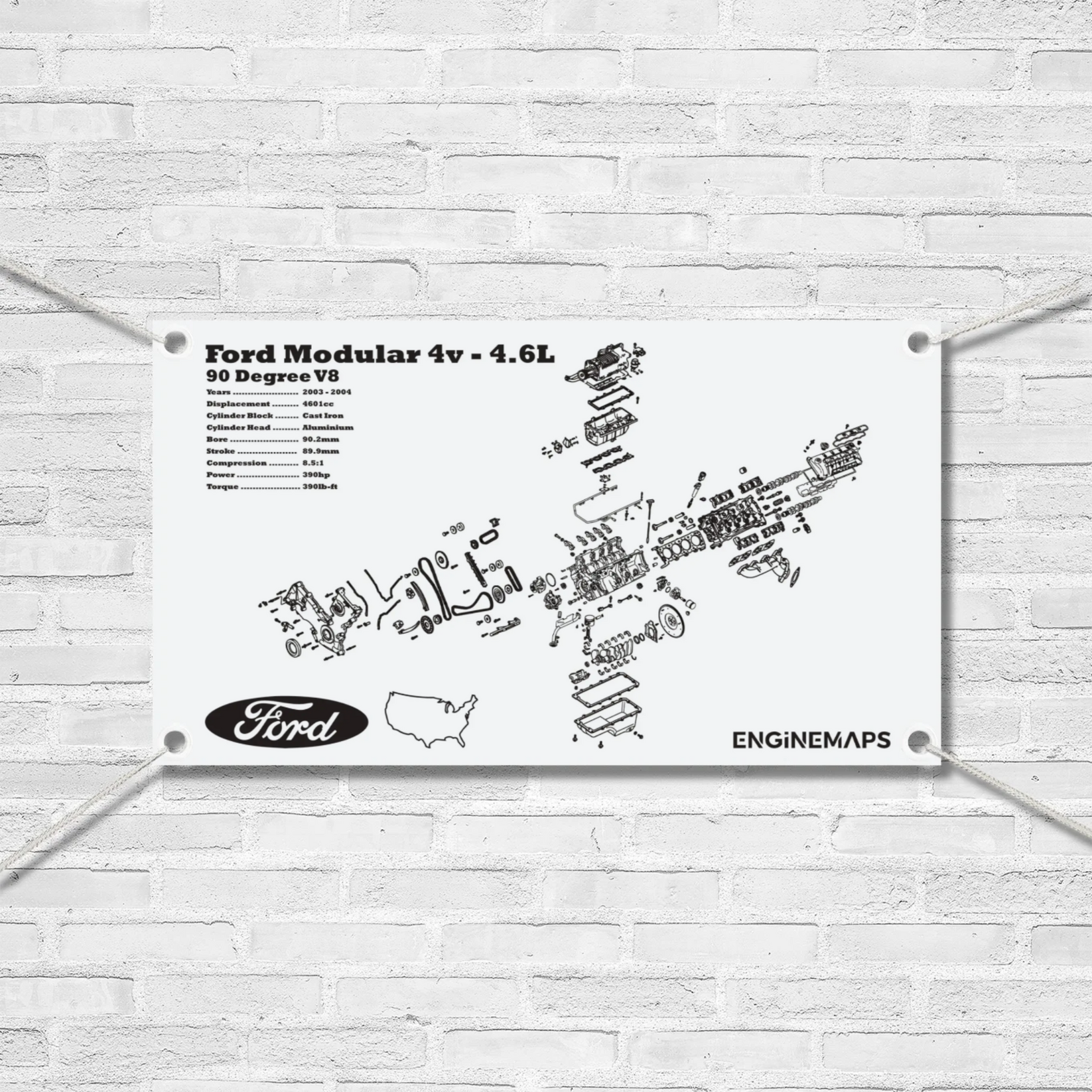 Ford Modular 4v 4.6L [Supercharged] Exploded View Banner – EngineMaps