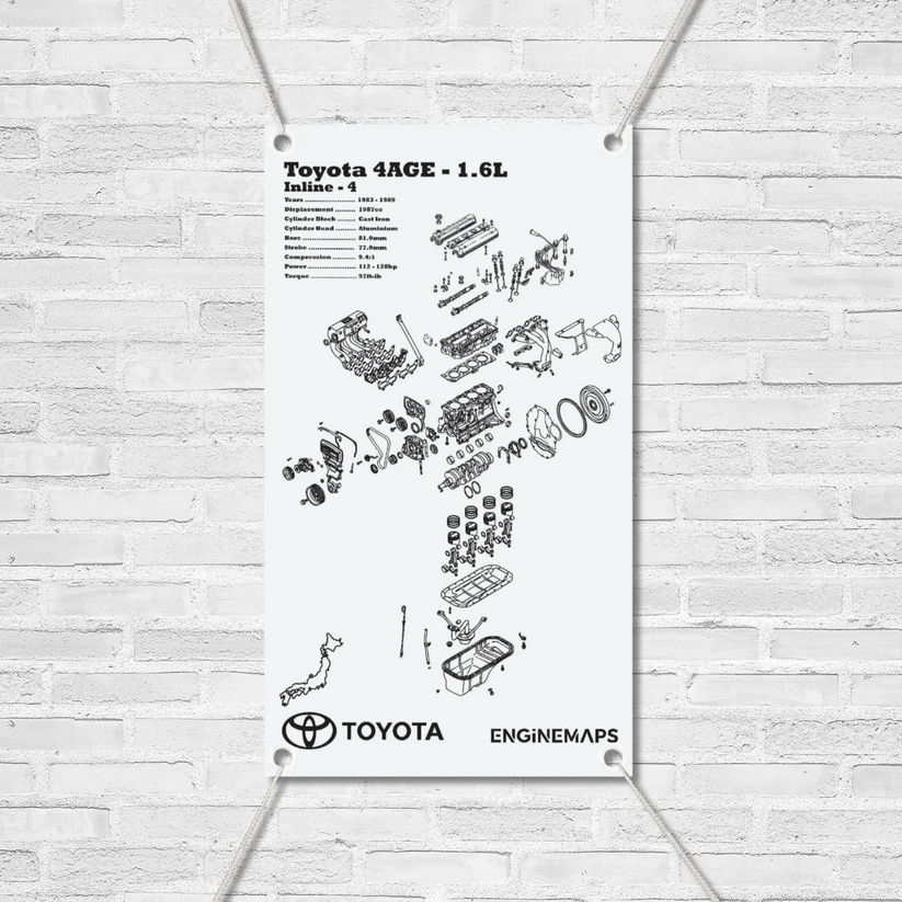 Toyota 4AGE 1.6L [16 Valve, Big Port] Exploded View Banner – EngineMaps