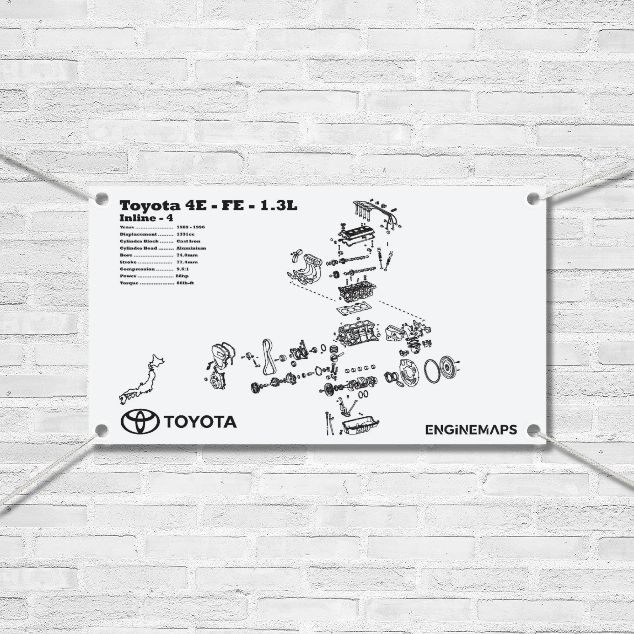 Toyota 4E-FE 1.3L [1st Gen] Exploded View Banner – EngineMaps