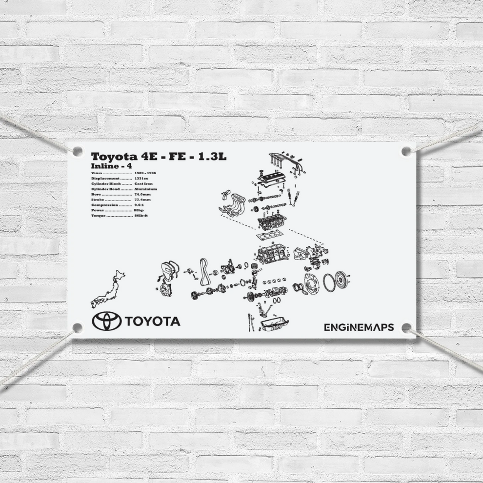 Toyota 4E-FE 1.3L [1st Gen] Exploded View Banner – EngineMaps