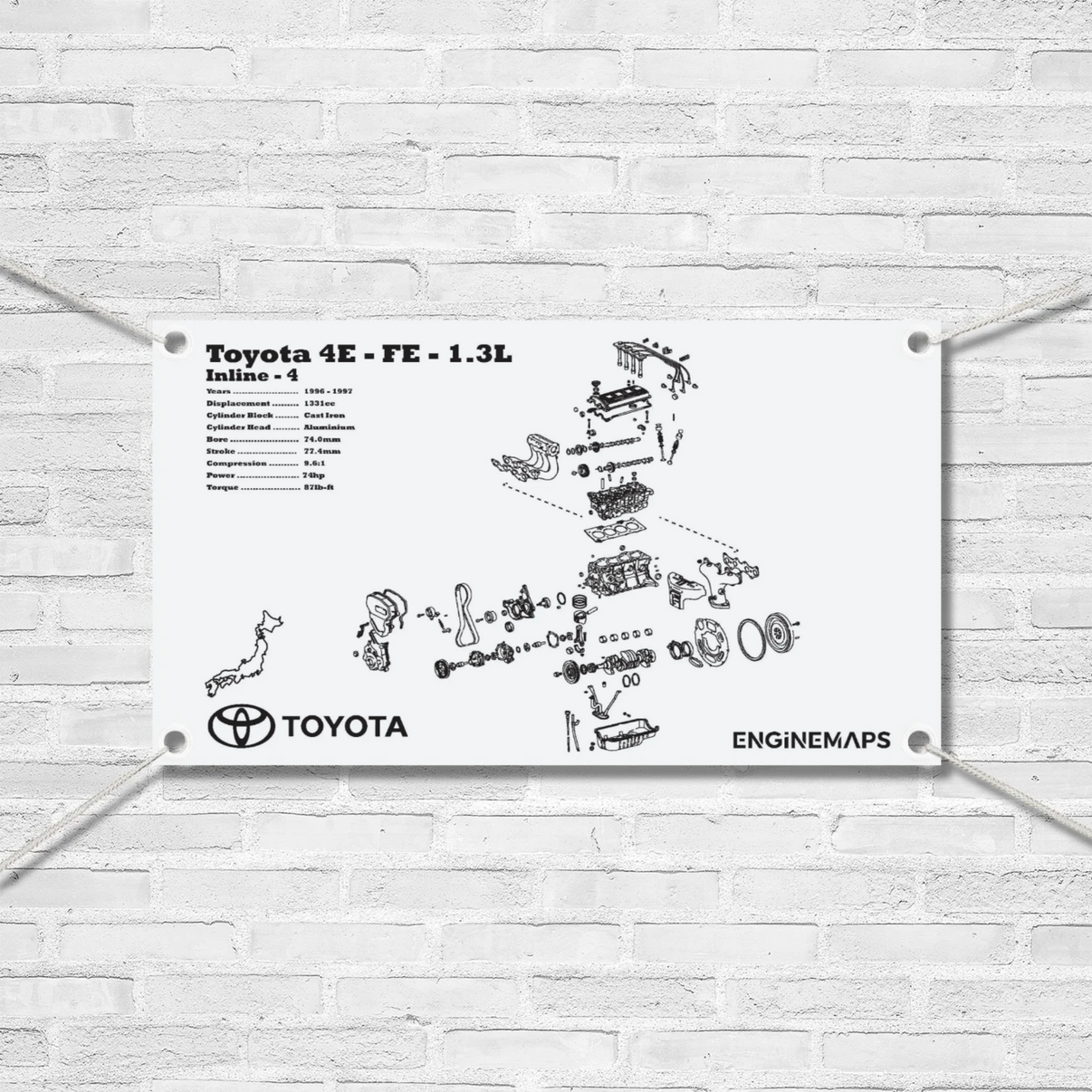 Toyota 4E-FE 1.3L [2nd Gen] Exploded View Banner – EngineMaps