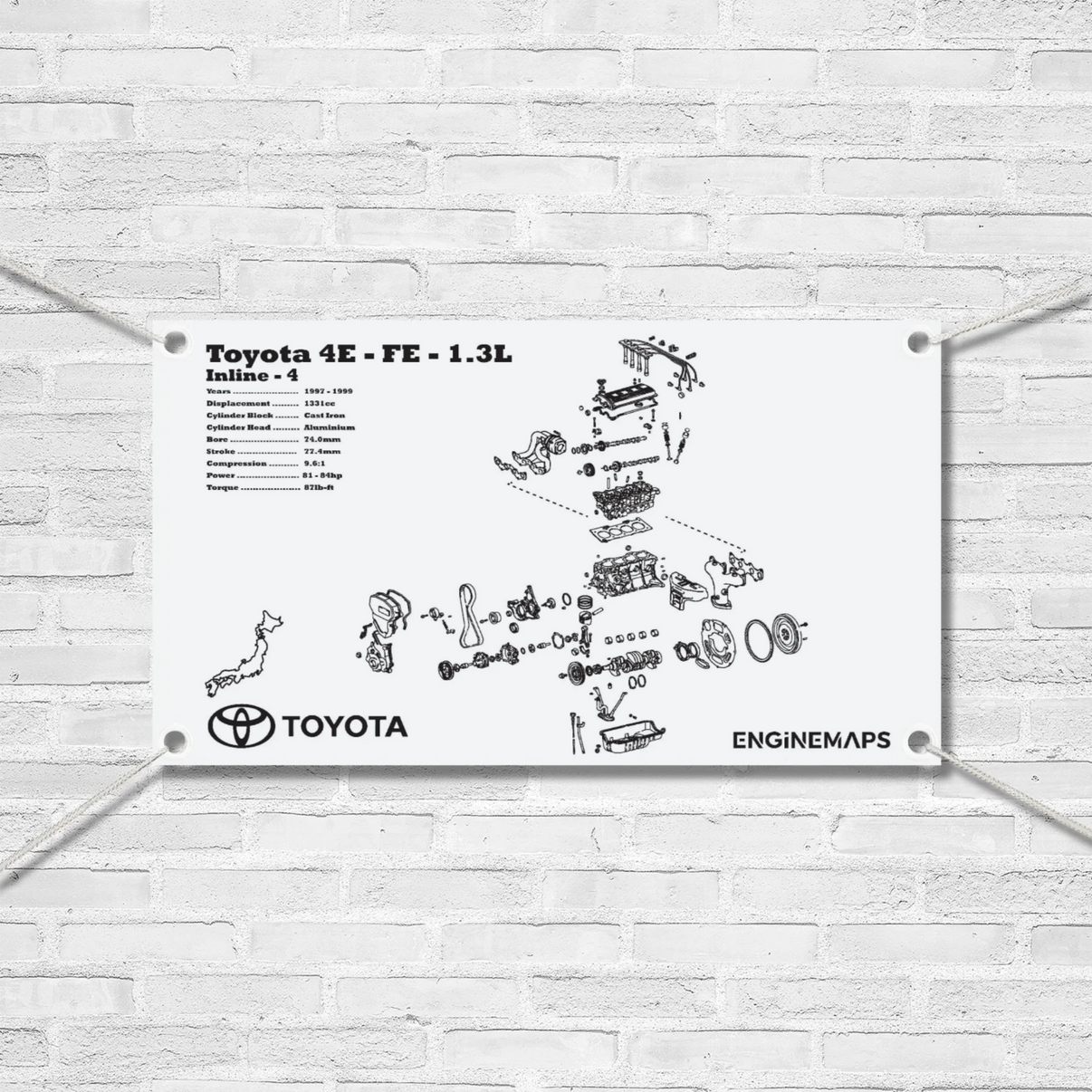 Toyota 4E-FE 1.3L [3rd Gen] Exploded View Banner – EngineMaps