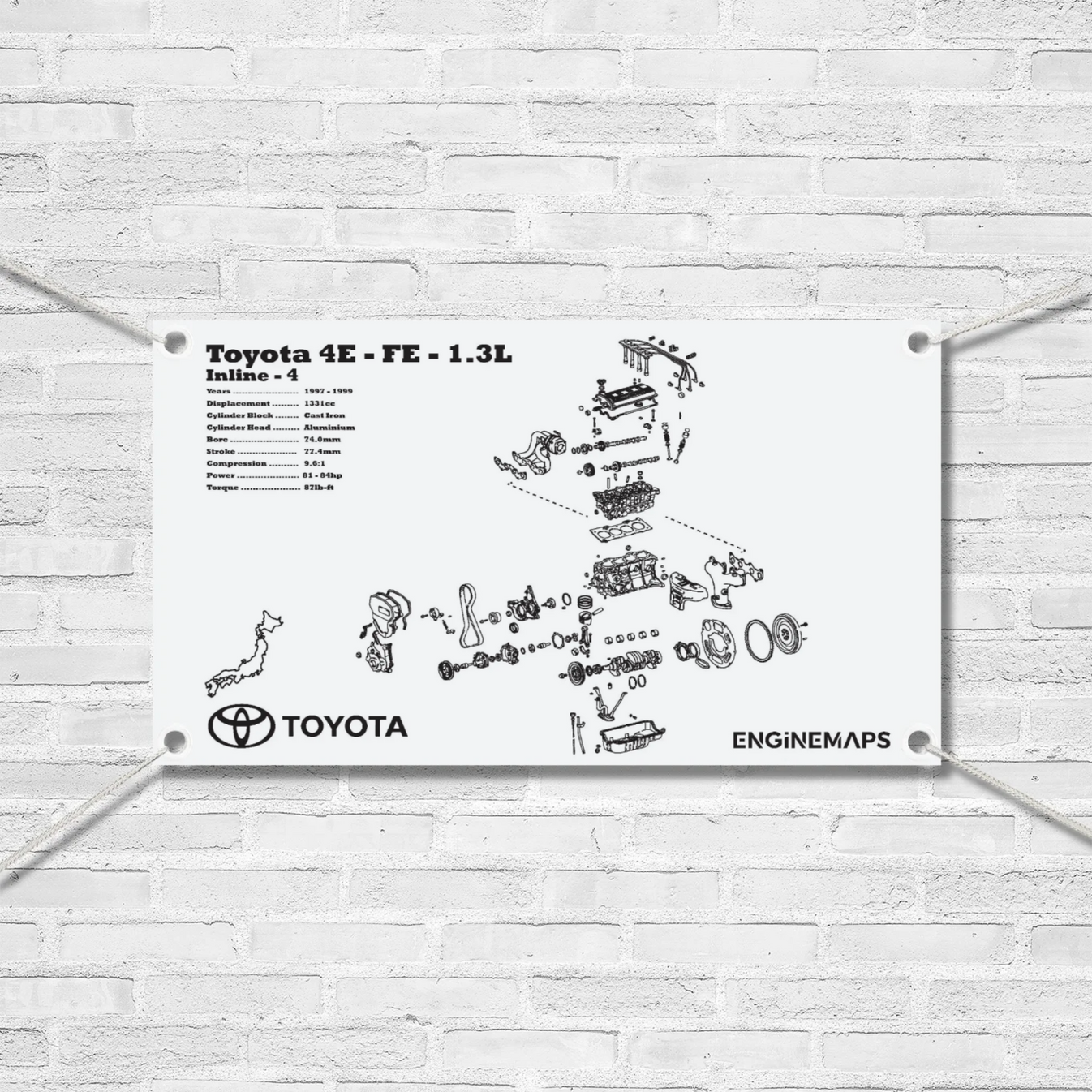 Toyota 4E-FE 1.3L [3rd Gen] Exploded View Banner – EngineMaps