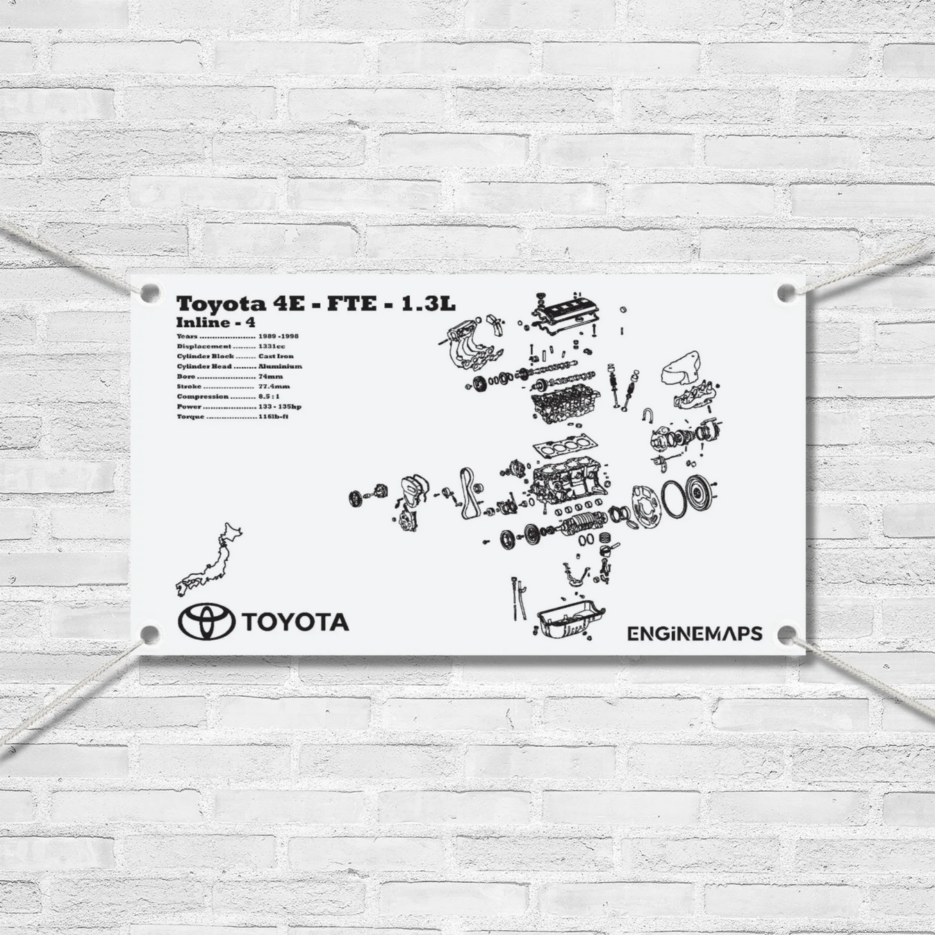 Toyota 4E-FTE 1.3L Exploded View Banner – EngineMaps