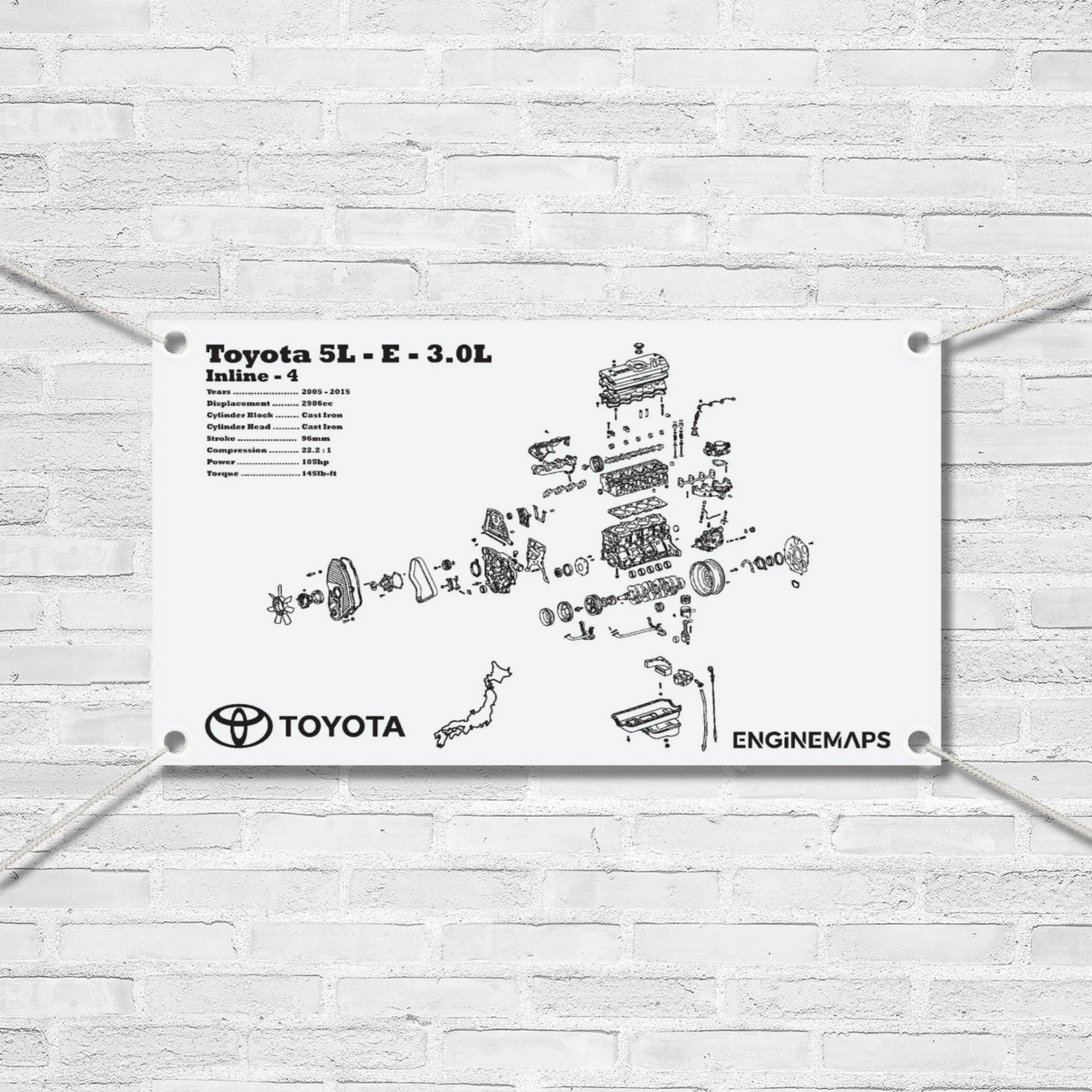Toyota 5L-E 3.0L Exploded View Banner – EngineMaps