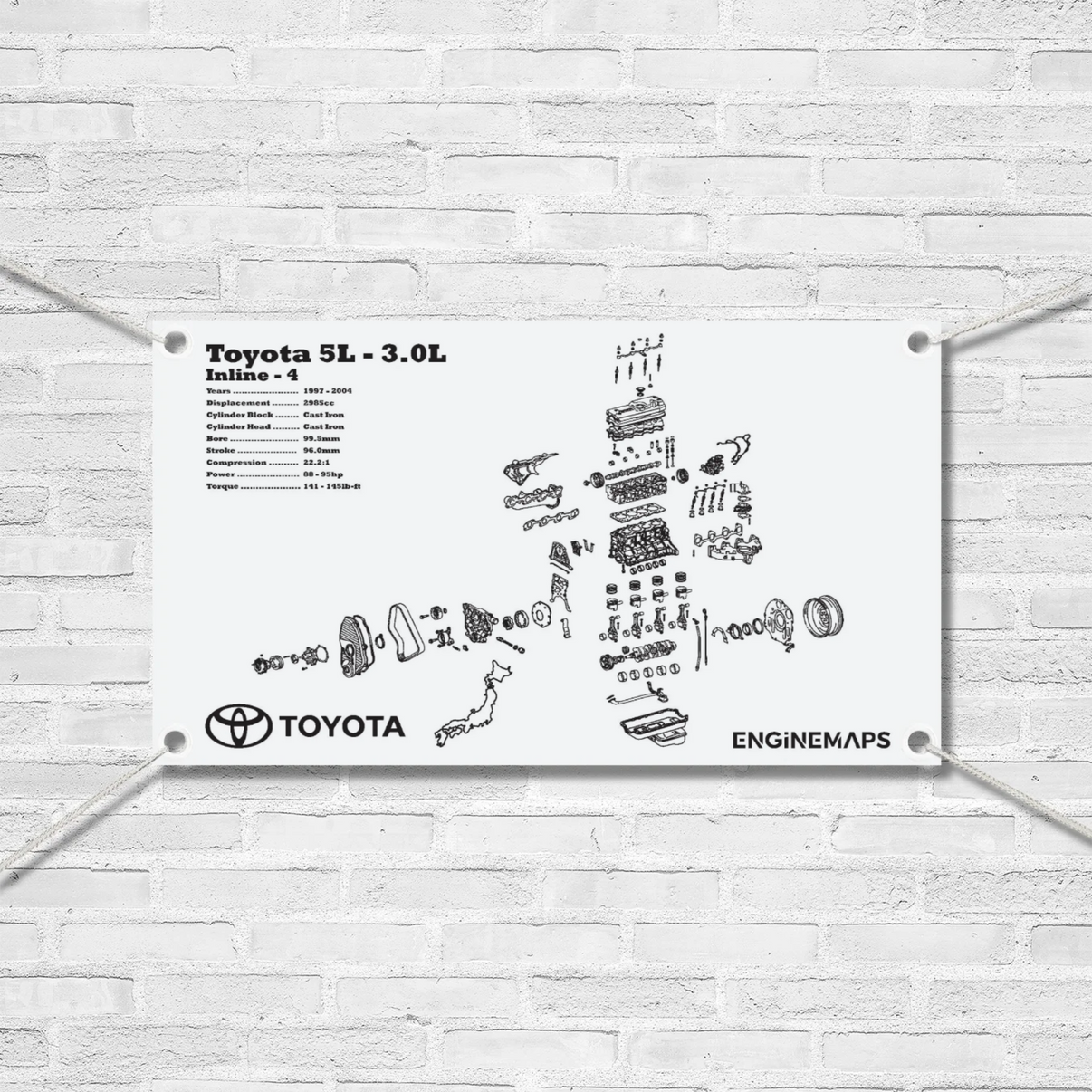 Toyota 5L 3.0L Exploded View Banner – EngineMaps