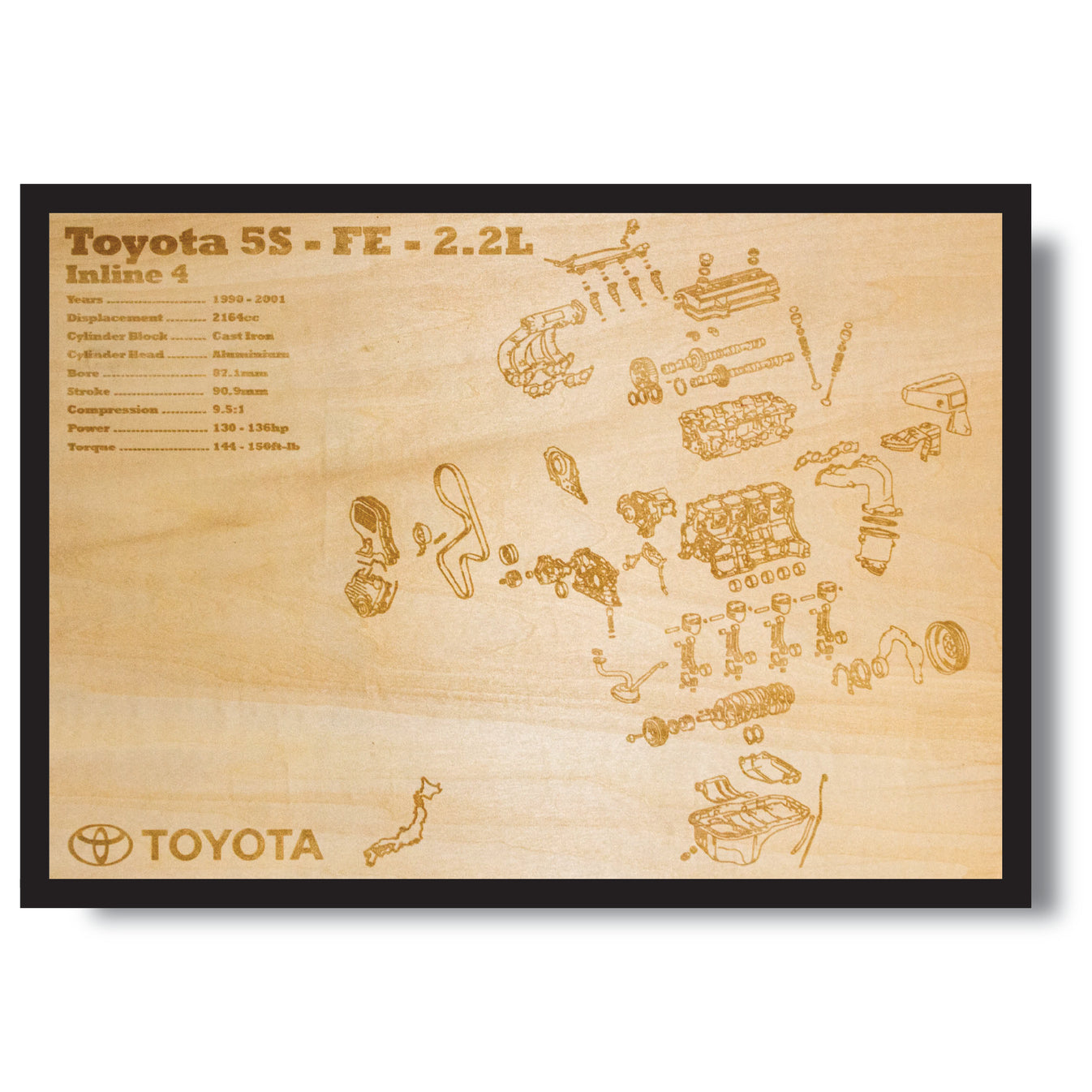 Toyota 5S-FE 2.2L Exploded View Poster – EngineMaps