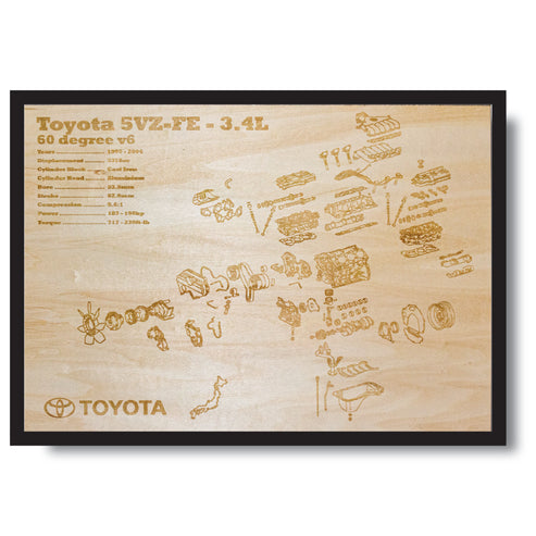Toyota 5VZ-FE 3.4L Exploded View Poster – EngineMaps