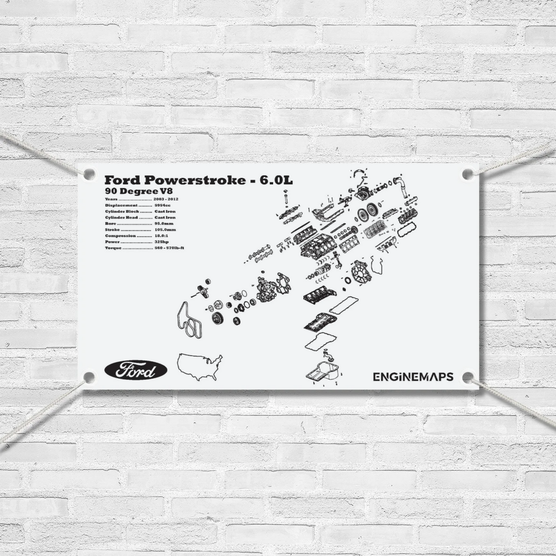 Ford Powerstroke 6.0L exploded view banner – EngineMaps