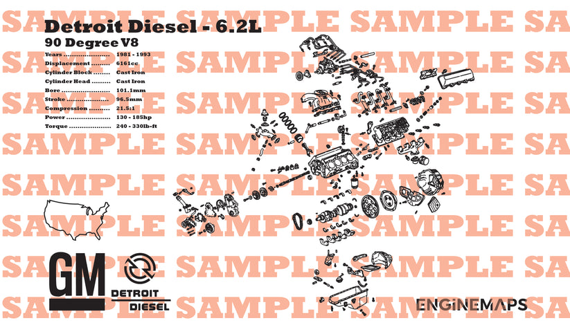 Detroit Diesel 6.2L Exploded View Banner – EngineMaps