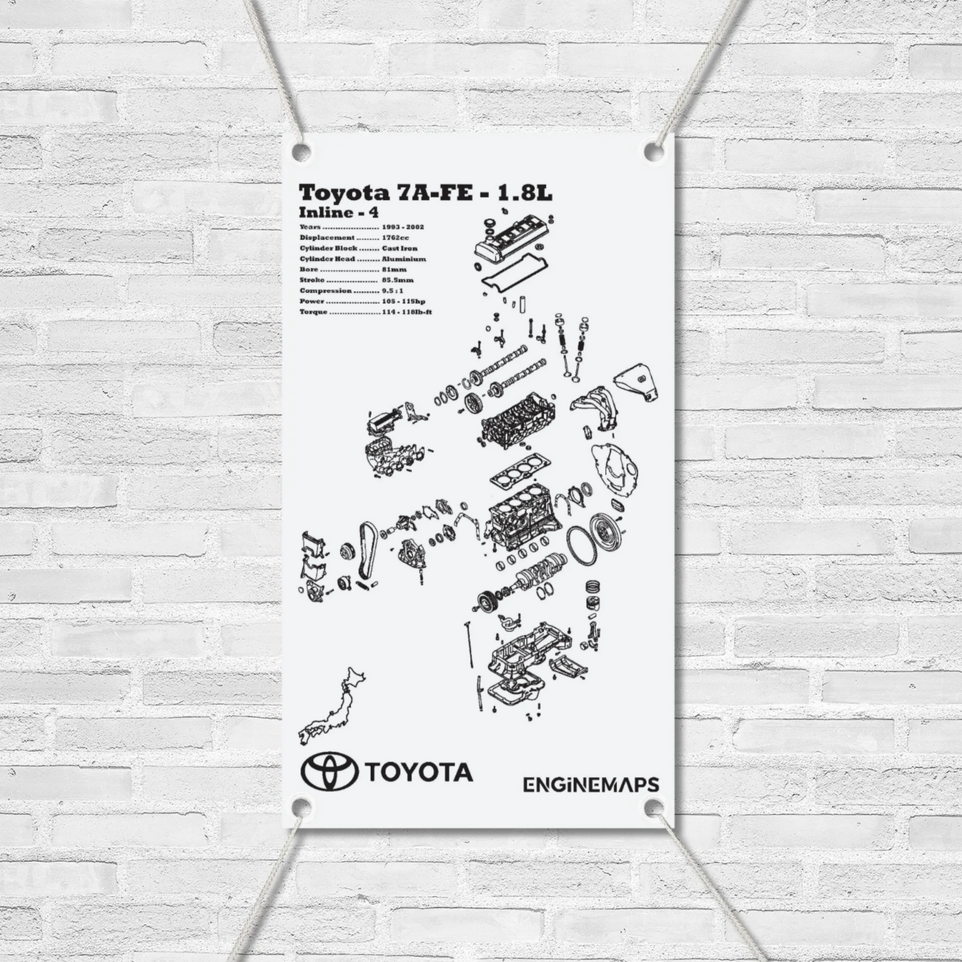 Toyota 7AFE 1.8L Exploded View Banner – EngineMaps