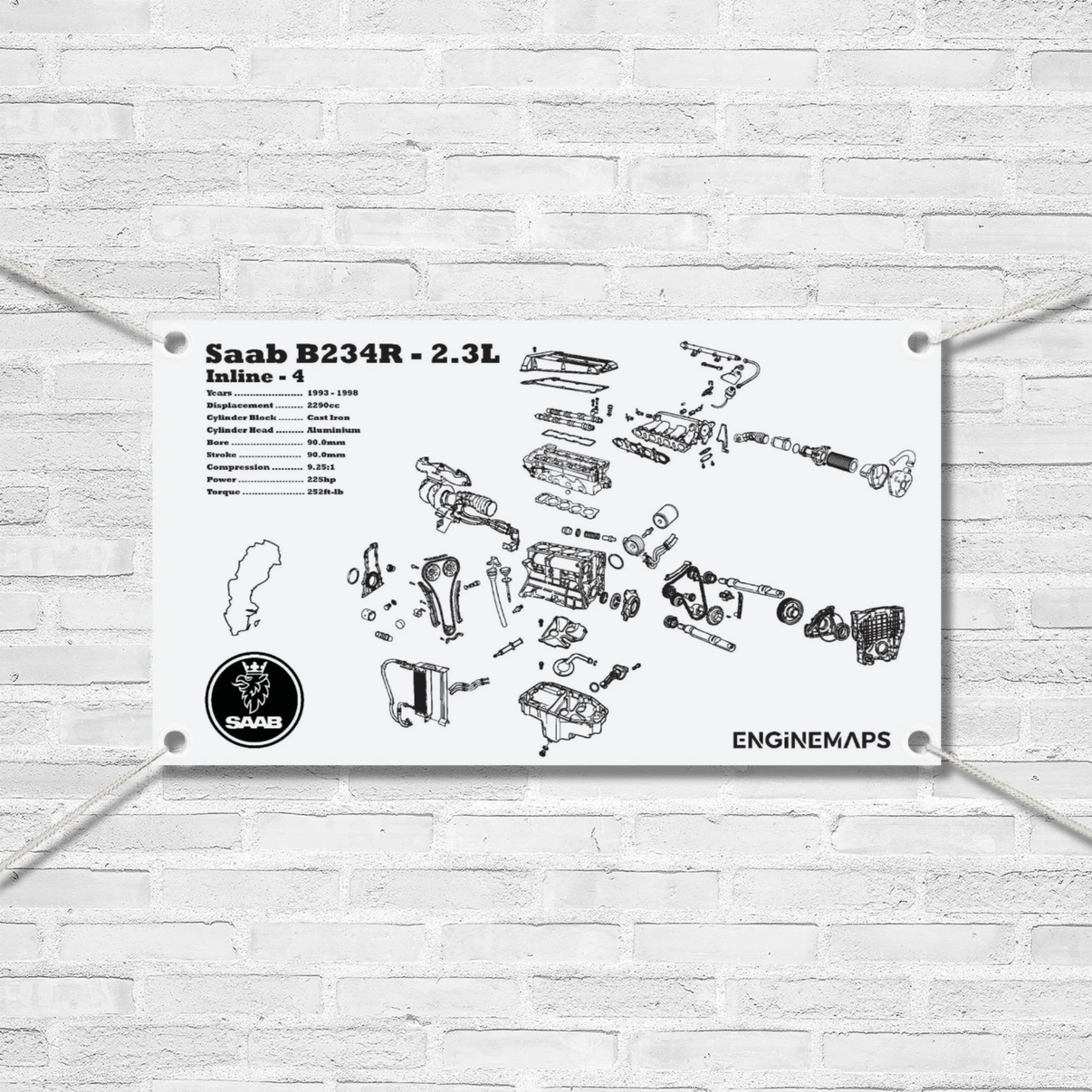 Saab B234R 2.3L Exploded View Banner – EngineMaps