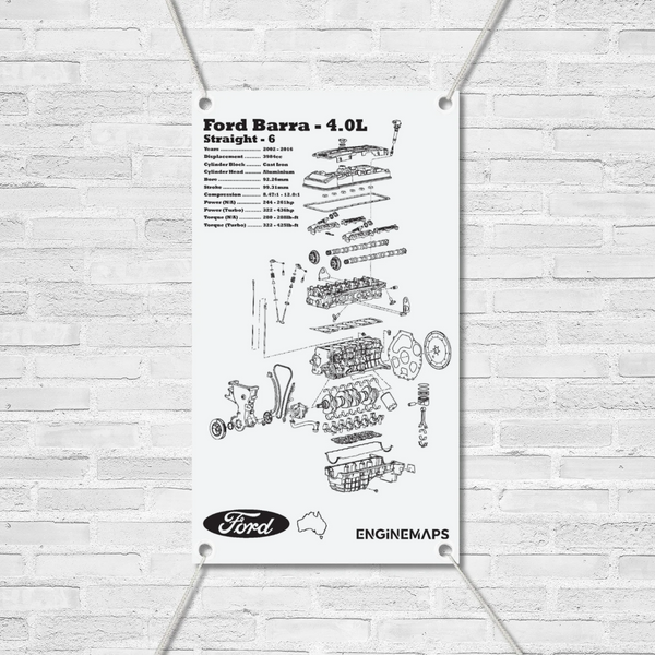 Ford Barra 4.0L Exploded View Banner – EngineMaps