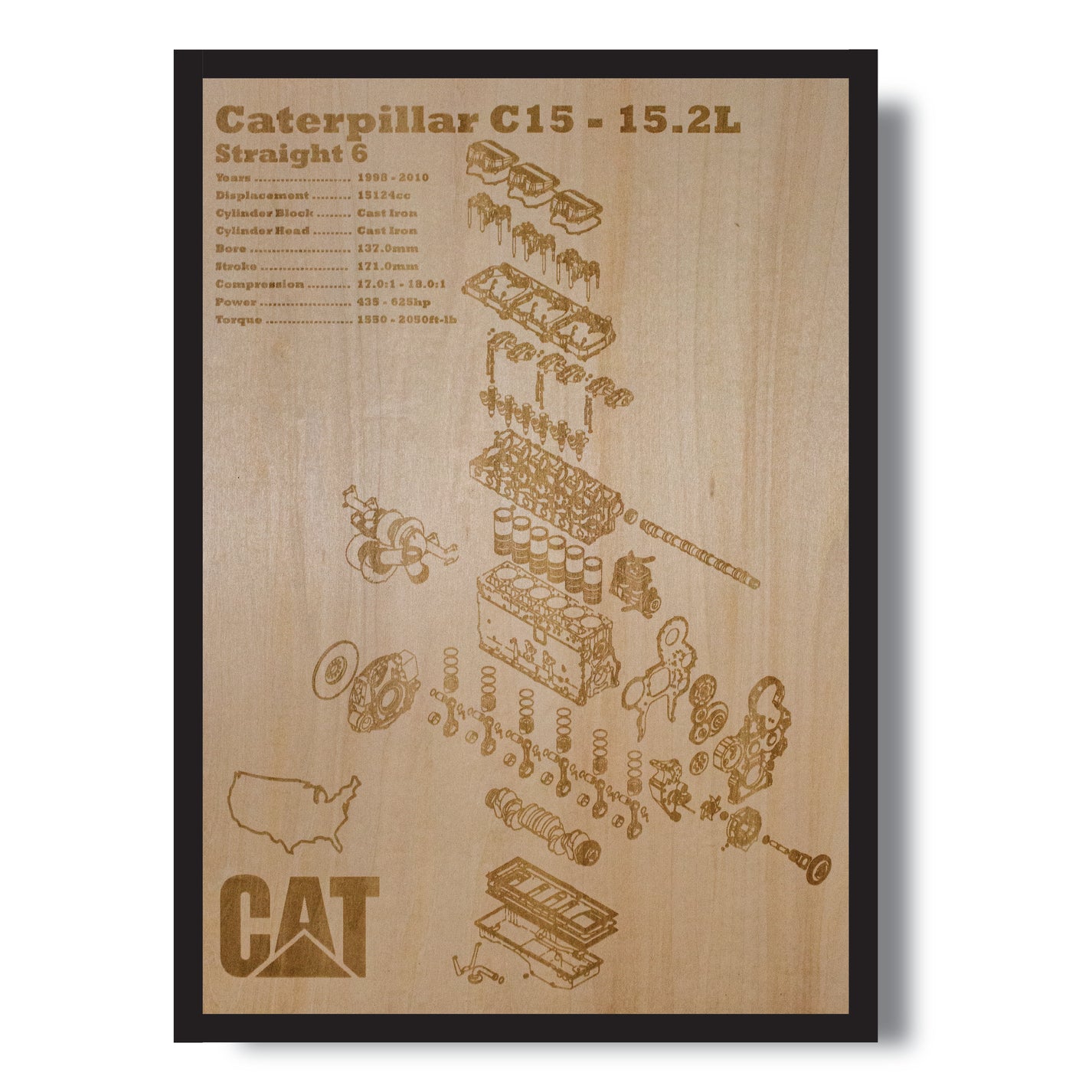 Caterpillar C15 15.2L Exploded View Poster – EngineMaps