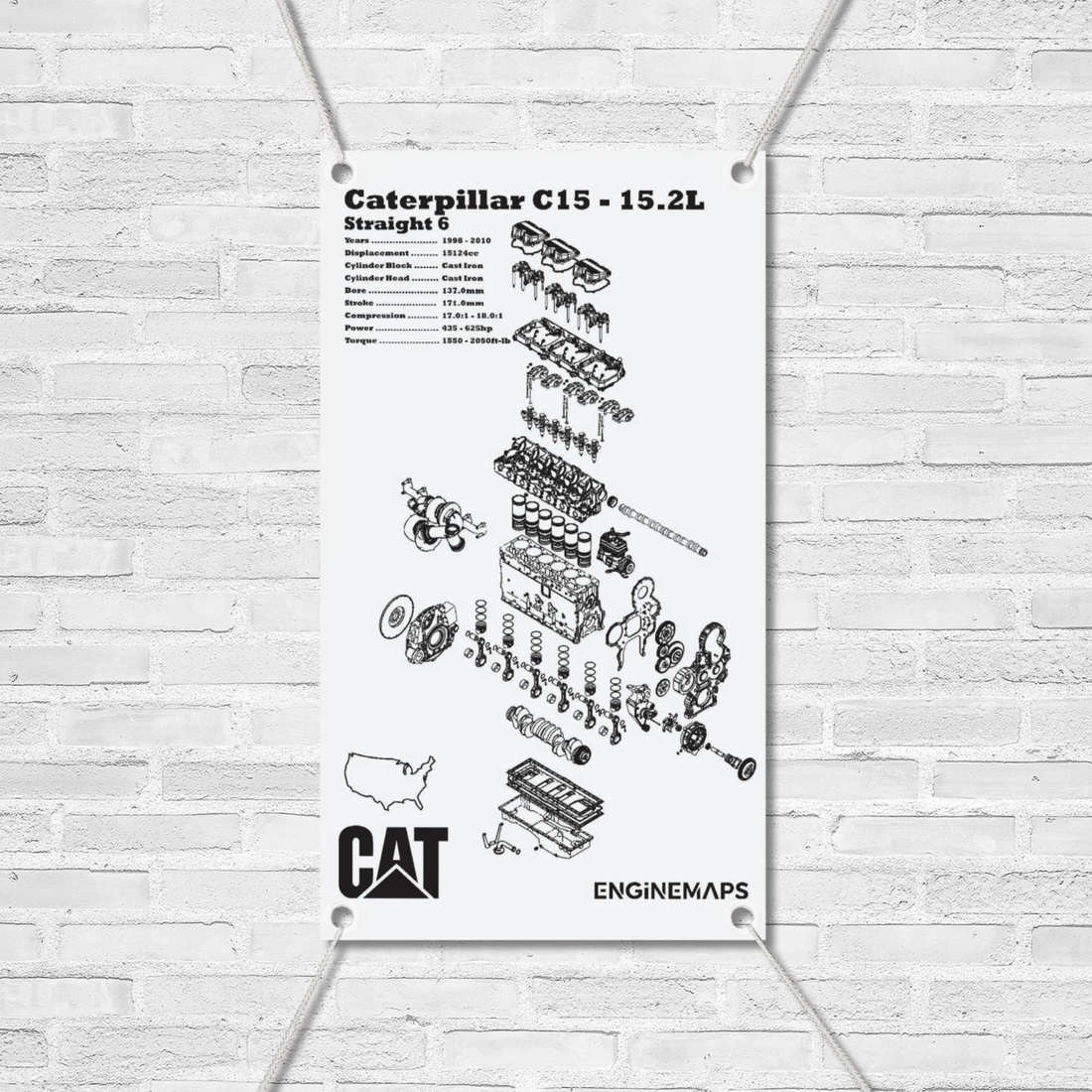 Caterpillar C15 15.2L Exploded View Banner – EngineMaps