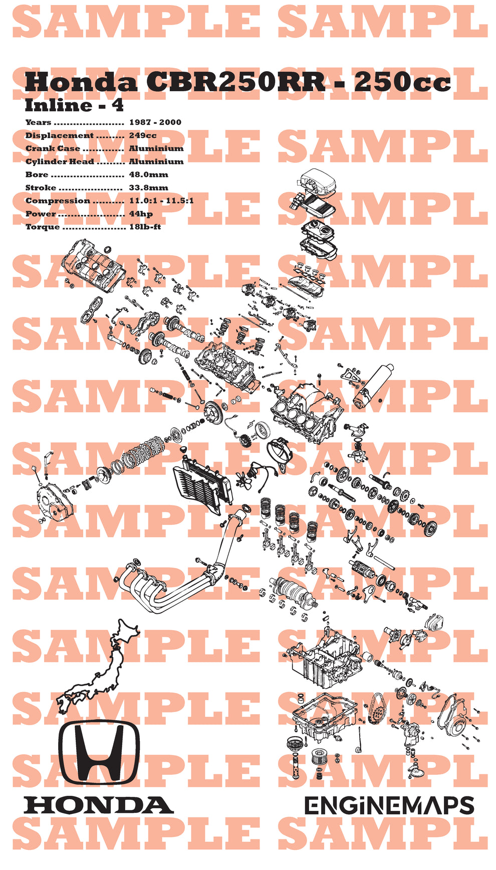 Honda CBR250RR (MC19) 250cc Exploded View Banner – EngineMaps