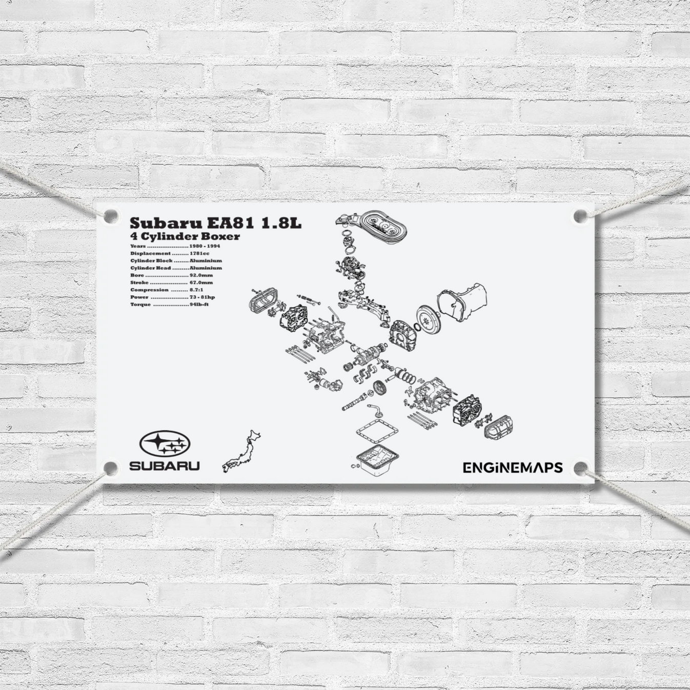 Subaru EA81 1.8L Exploded View Banner – EngineMaps
