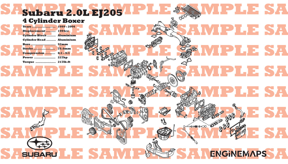 Subaru EJ205 2.0L Exploded View Banner – EngineMaps