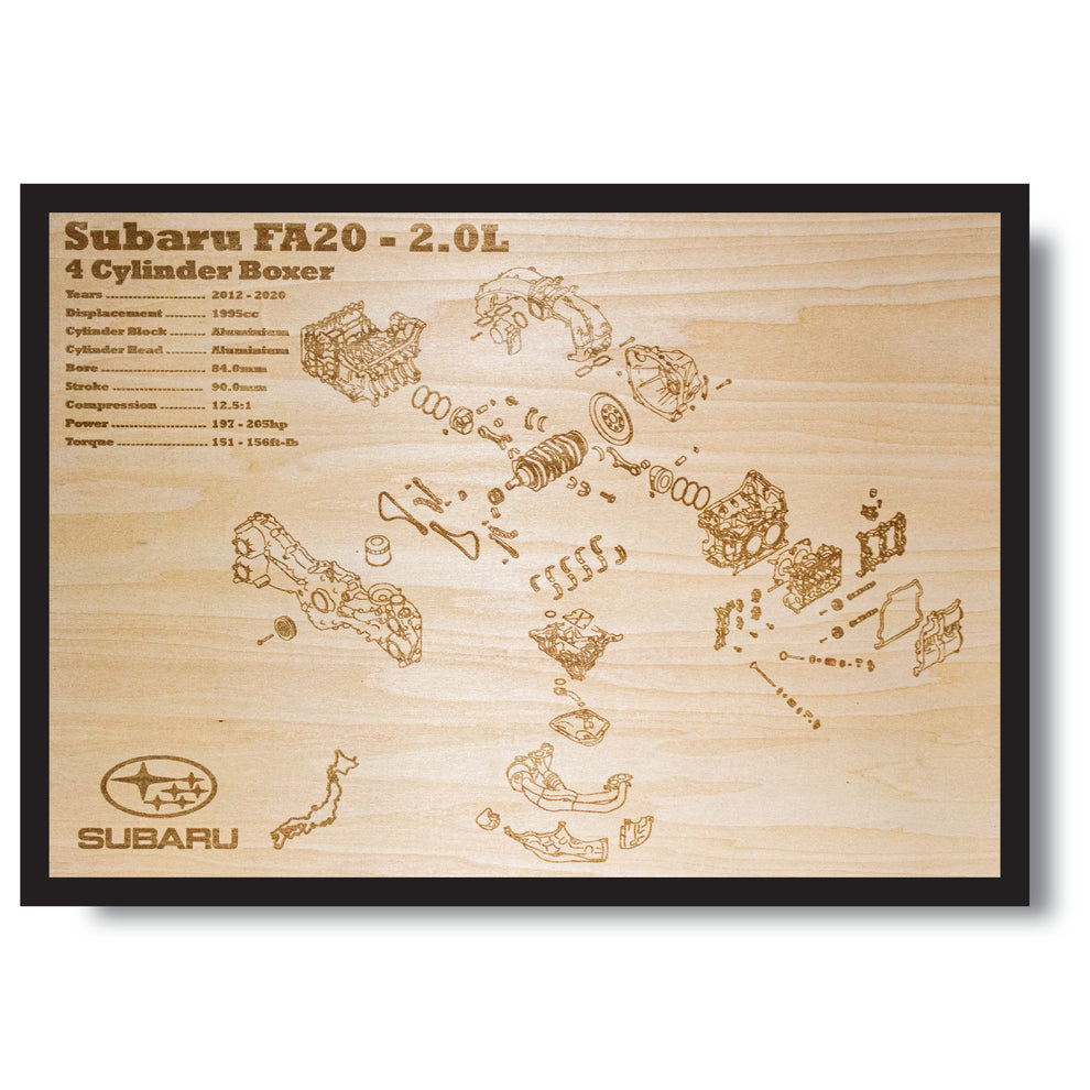 Subaru FA20 2.0L Exploded View Poster – EngineMaps