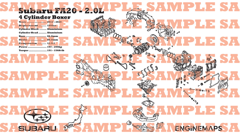 Subaru FA20 2.0L Exploded View Banner – EngineMaps
