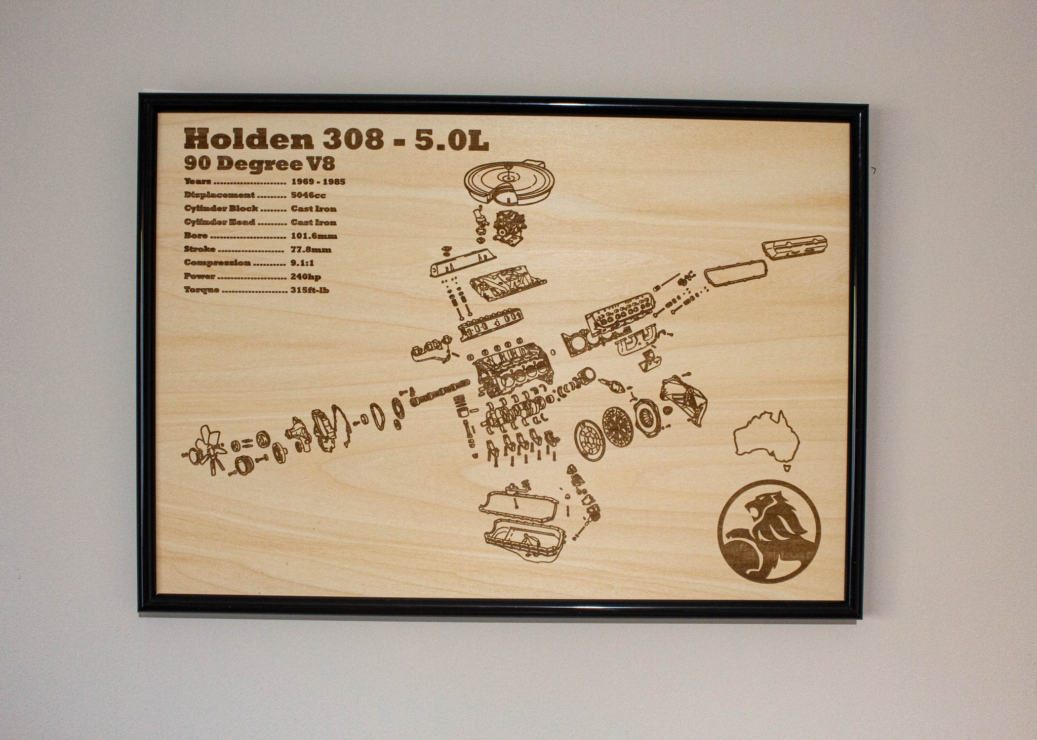 Holden 308 5.0L Engine Exploded View Poster – EngineMaps
