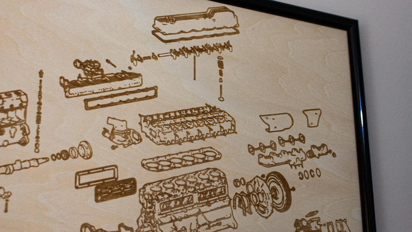 Toyota 12H-T 4.0L exploded view poster – EngineMaps