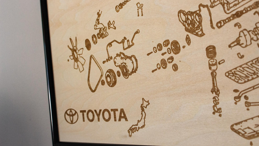 Toyota 12H-T 4.0L exploded view poster – EngineMaps