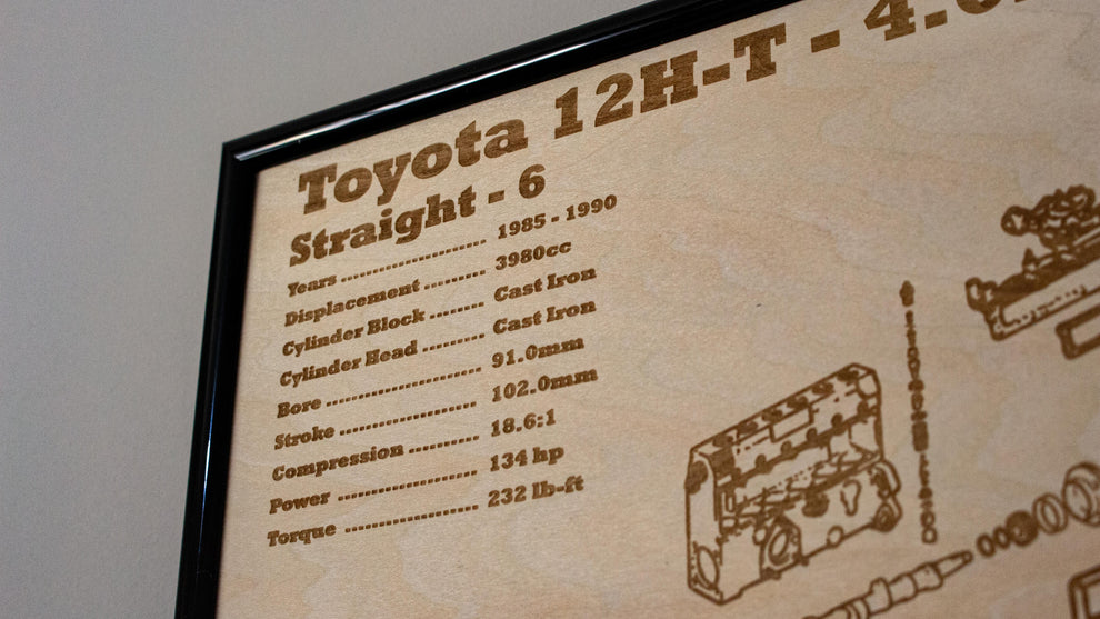 Toyota 12H-T 4.0L exploded view poster – EngineMaps