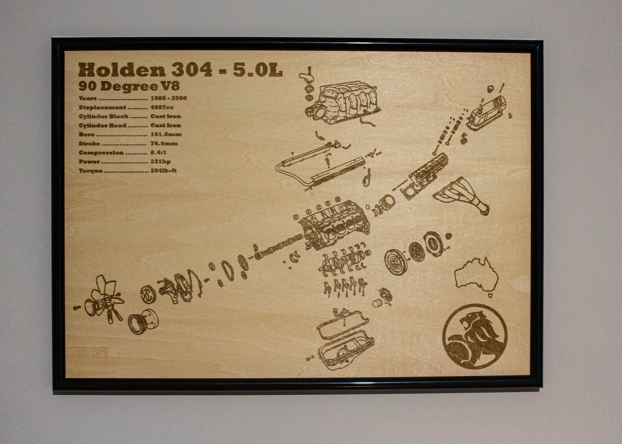 Holden 304 5.0L Engine Exploded View Poster – EngineMaps