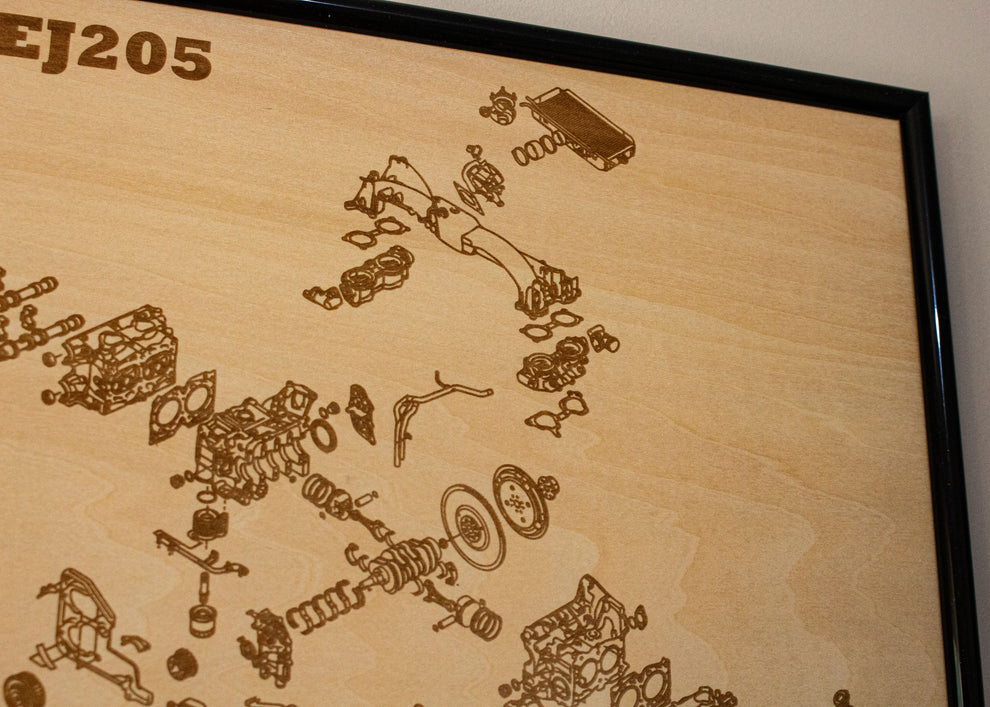 Subaru EJ205 2.0L Exploded View Poster – EngineMaps