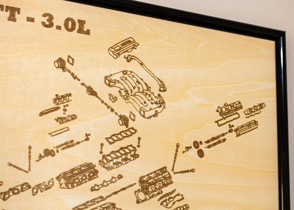 Nissan VG30DETT 3.0L Engine Exploded View Poster – EngineMaps