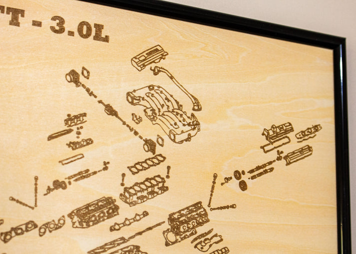 Nissan VG30DETT 3.0L Engine Exploded View Poster – EngineMaps