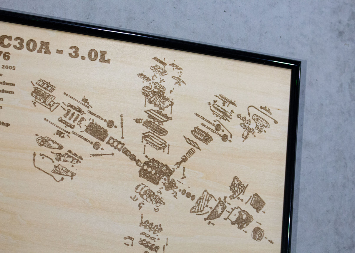 Honda C30A 3.0L Exploded View Poster – EngineMaps