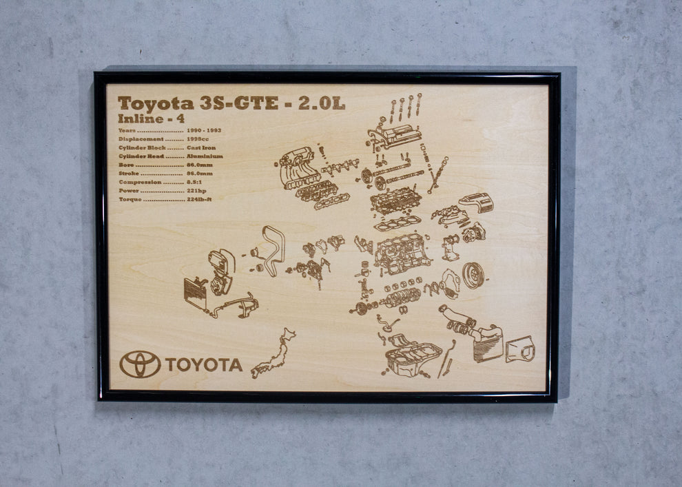 Toyota 3S-GTE 2.0L [2nd Gen] Exploded View Poster – EngineMaps